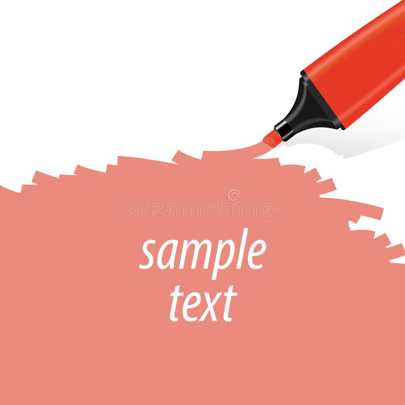 Red highlighter vector. stock vector. Illustration of shadow - 50299901