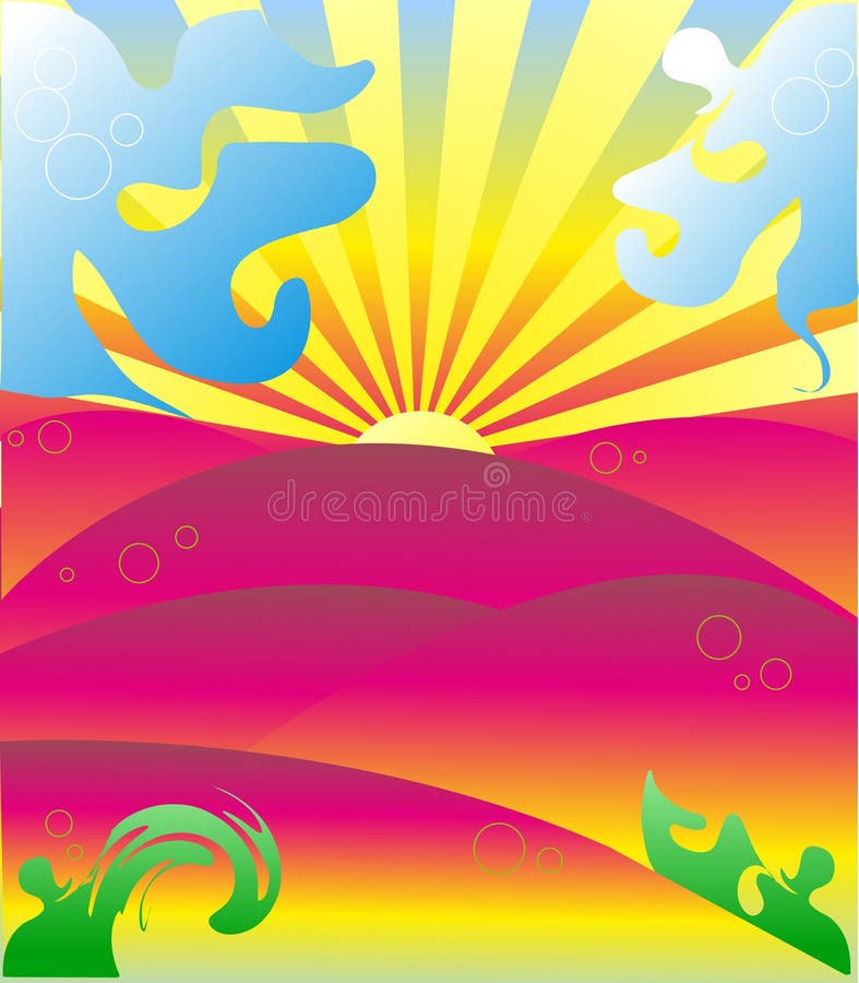 Red hills stock vector. Illustration of hill, painting - 7791087
