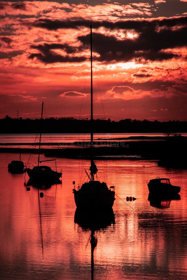 Red holbrook stock image. Image of suffolk, sunsetover - 207884167
