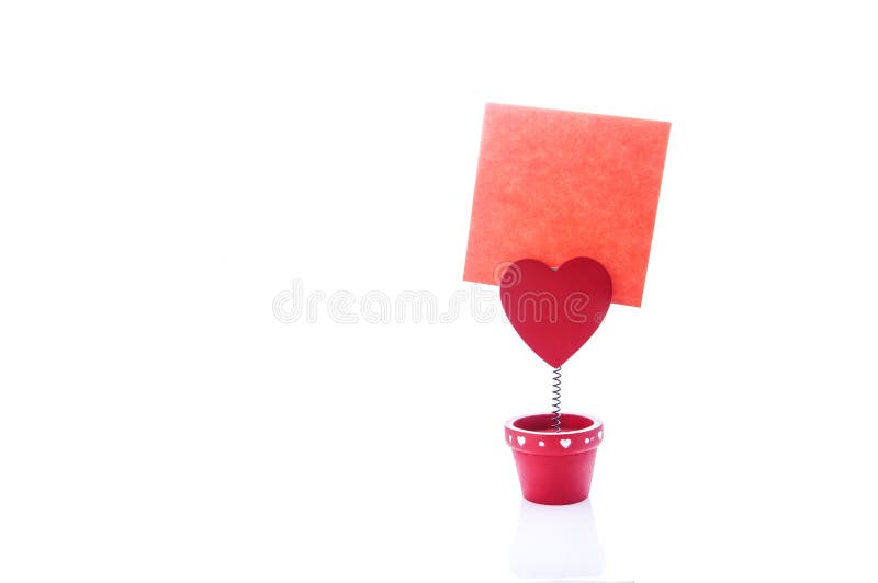 Red Holder with Heart and Paper Stock Image - Image of romance, shape ...