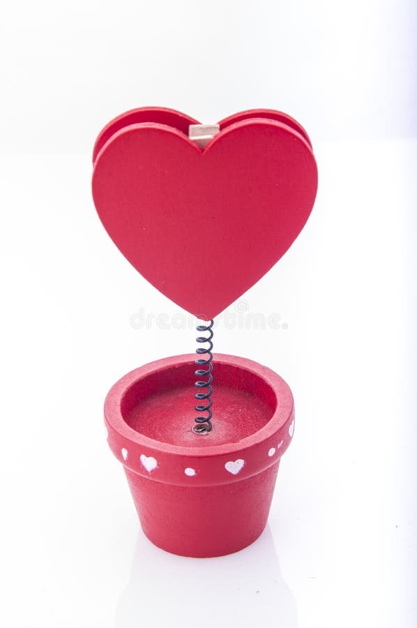 Red Holder with Heart and Paper Stock Image - Image of romance, paper ...