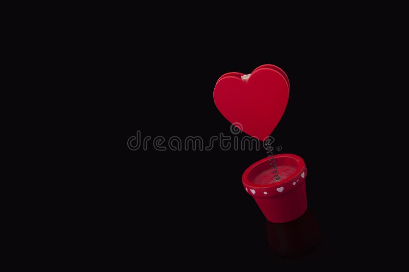 Red Holder with Heart and Paper Stock Image - Image of background ...