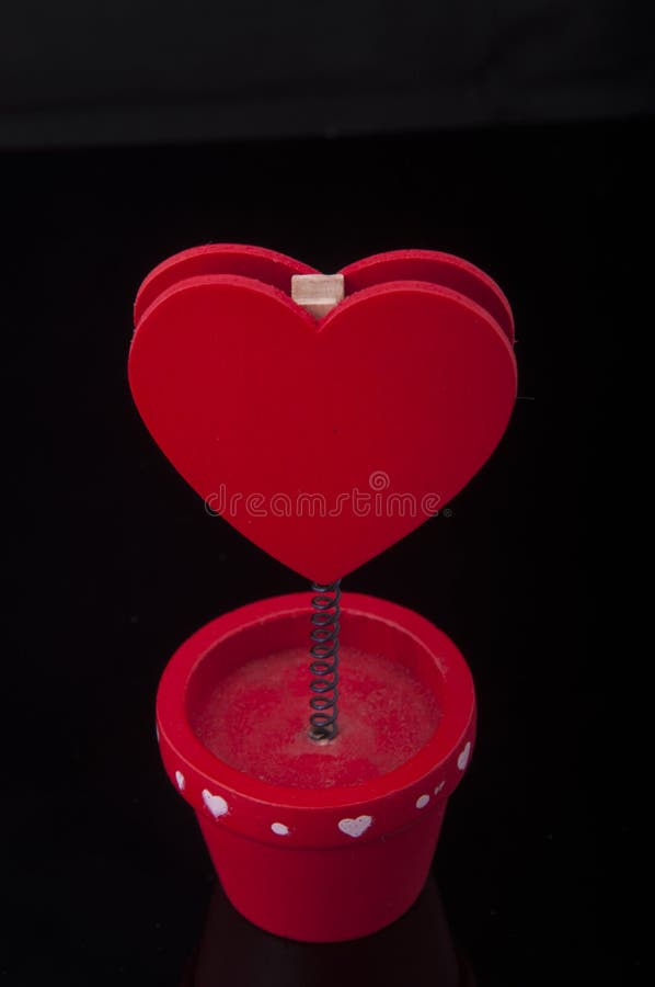 Red Holder with Heart and Paper Stock Photo - Image of shape, design ...