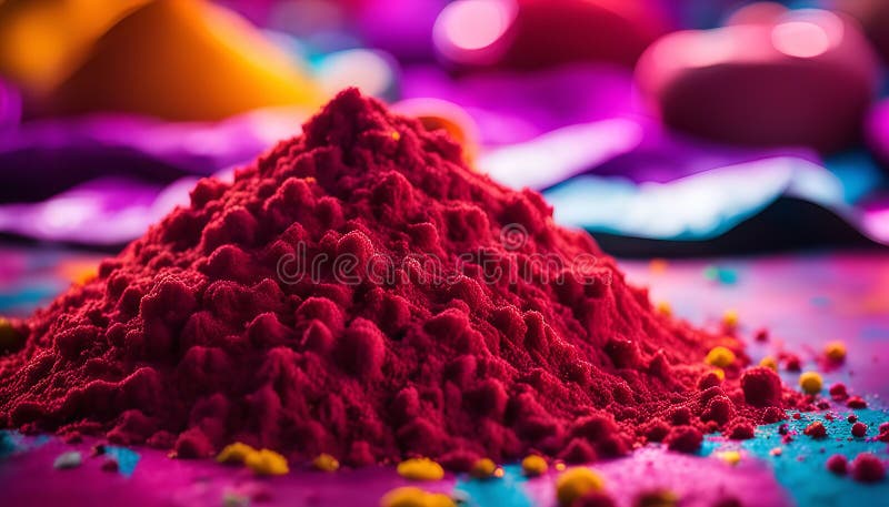 Red Holi Powder stock illustration. Illustration of closeup - 348553843