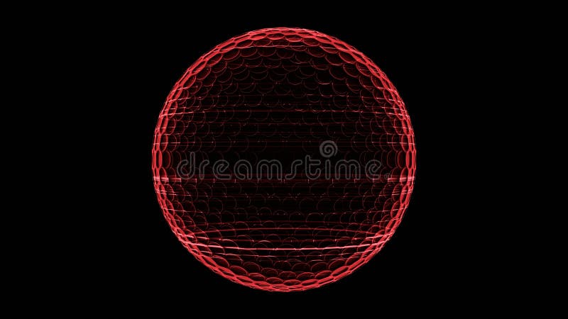 Red Hologram Golf Ball on Black Background. Stock Illustration ...