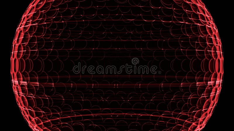 Red Hologram Golf Ball on Black Background. Stock Illustration ...