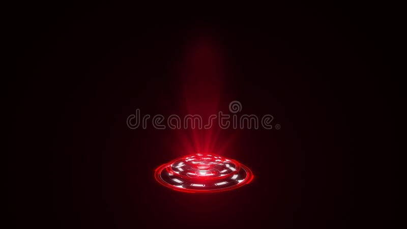 Red Hologram Rounded HUD Design Animation. Digital Technology Concept ...