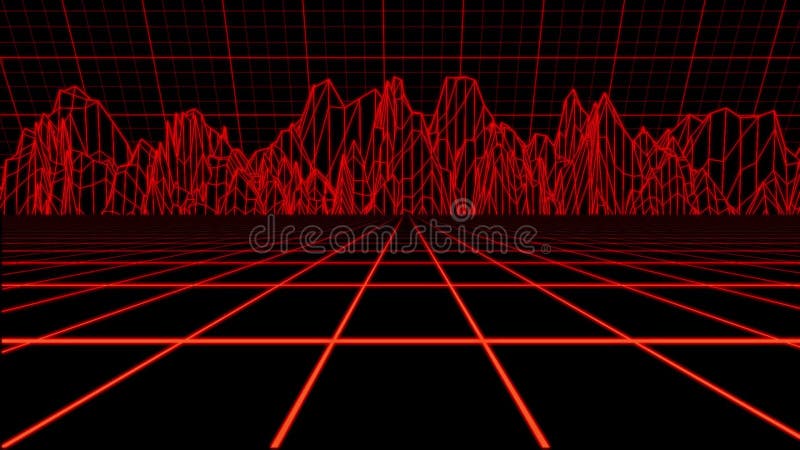 Red Holographic Tron Grid Environment Motion Backdrop Stock Video ...