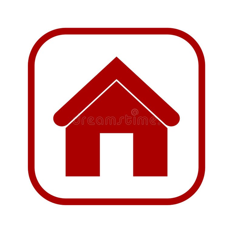 Red Home icon stock vector. Illustration of modern, button - 84219644