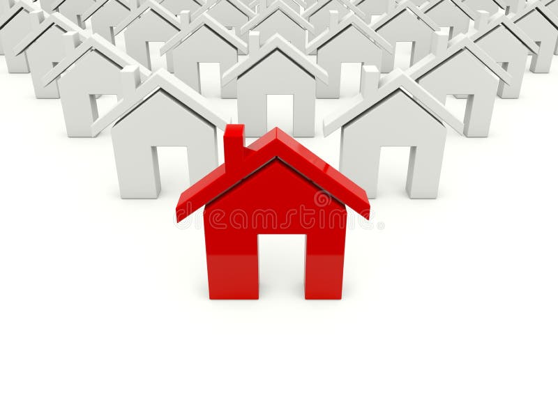 Red home symbol stock illustration. Illustration of render - 23287130