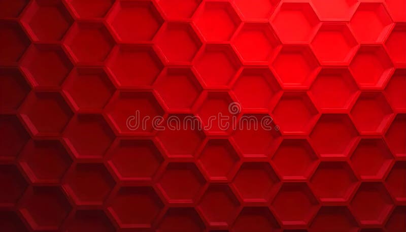 A Red Honeycomb Pattern Background with a Gradient of Light and Shadow ...