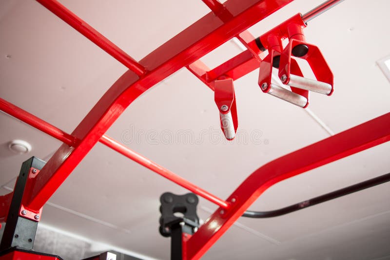 Red Horizontal Bar in the Gym Stock Photo - Image of gymnastic ...