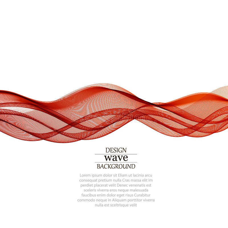 Red Horizontal Elegant Wave, Red Wave Lines on White Background Stock ...