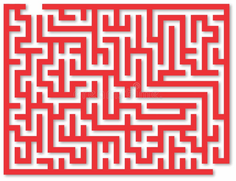 Red Labyrinth Maze in Vector Illustration. EPS Format Available. Stock ...