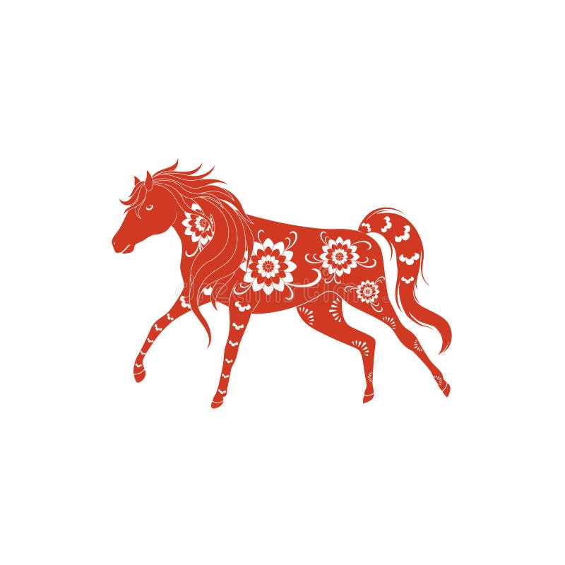 Red Horse. Symbol of New Year 2026 Stock Illustration - Illustration of ...