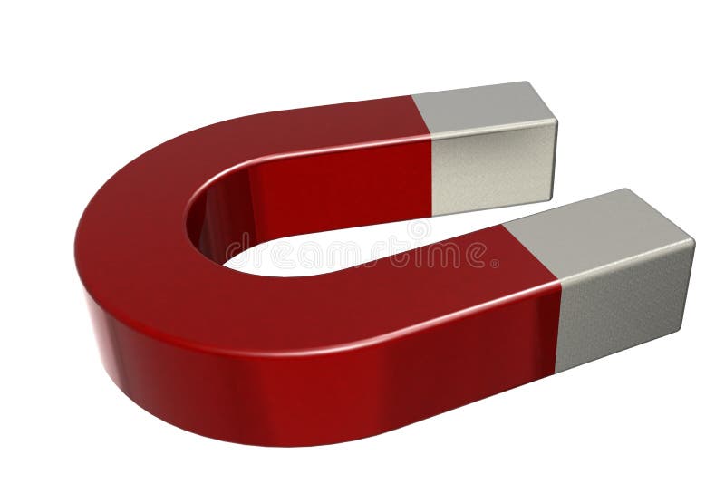 Red Horseshoe Magnet Isolated on White Stock Illustration ...