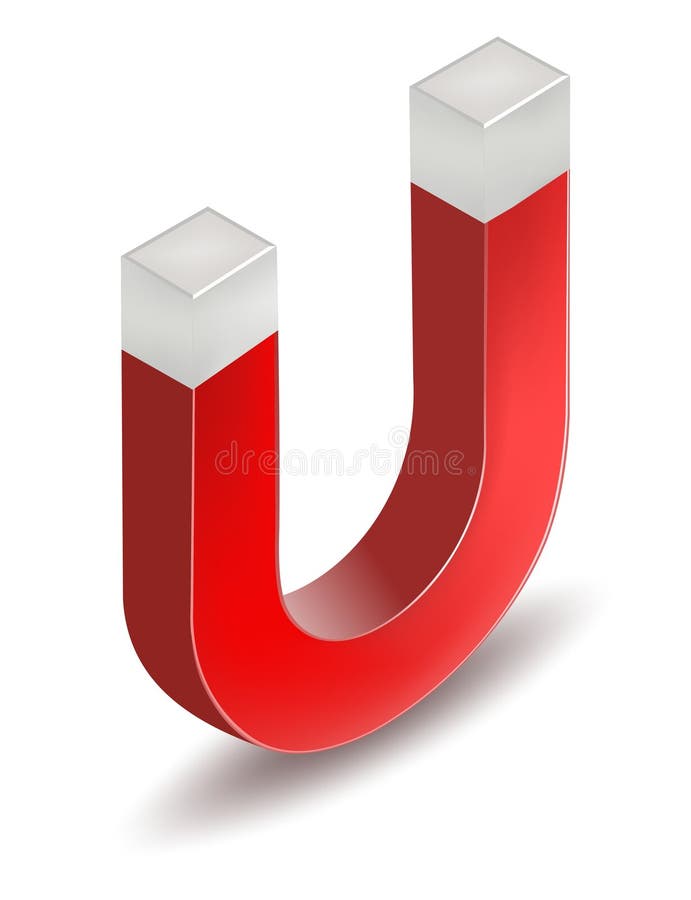 Red Horseshoe Magnet. U-shaped Magnet Icon Stock Vector - Illustration ...