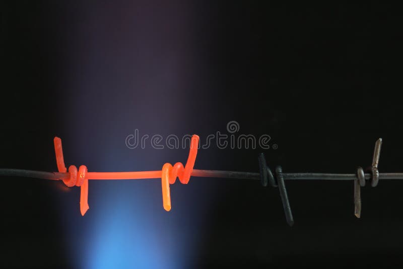 Red-Hot Barbed Wire stock image. Image of wire, razor - 10758443