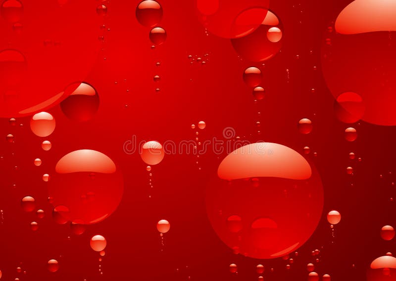 Red Background of Water Drops Stock Vector - Illustration of realistic ...