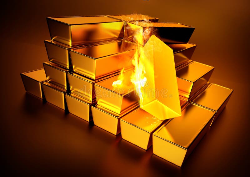 Red Hot Bullion Gold stock illustration. Illustration of symbol - 32765734