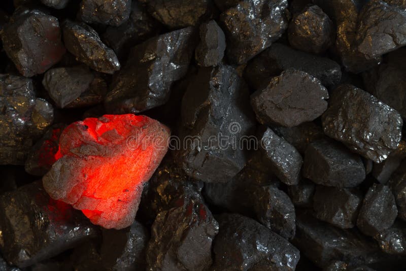 Red Hot Charcoal on Raw Coal Stock Photo - Image of exploding, abstract ...