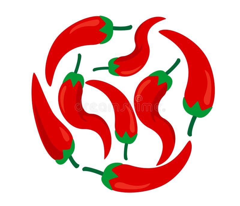 Red Peppers Circle Stock Illustrations – 194 Red Peppers Circle Stock ...
