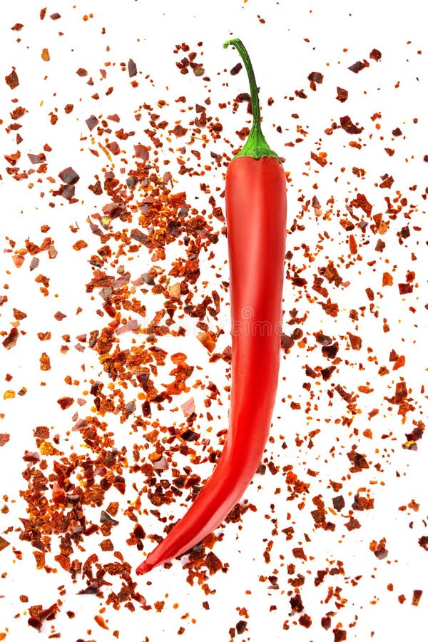 Red Hot Chili Pepper Isolated White Background Stock Photo - Image of ...