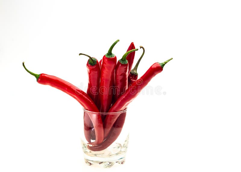 Red Chili Pepper Isolated on White Background Stock Photo - Image of ...