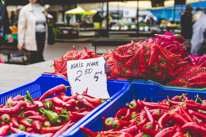 Red Hot Chili Peppers in Local Market Stock Image - Image of cayenne ...