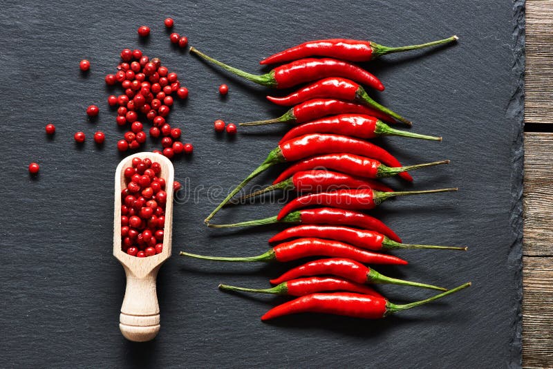 Red Hot Chili Peppers and Rose Pepper Stock Image - Image of food ...