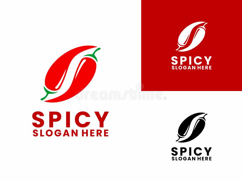 Red Hot Chili or Spicy Logo Designs Vector. Red Spicy Pepper Logo ...