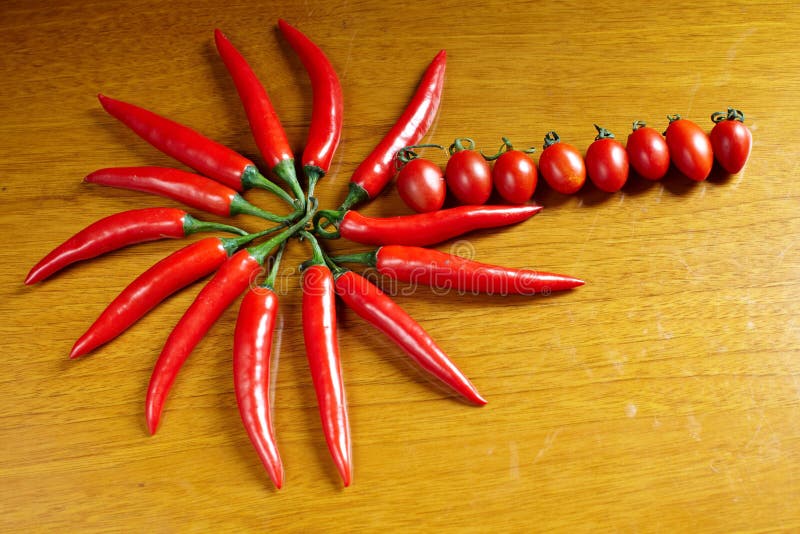 Red hot chili and tomatoes stock photo. Image of harvest - 38388294