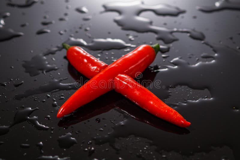Red Hot Chilli Pepper X Cross Shape Stock Photo - Image of chile ...