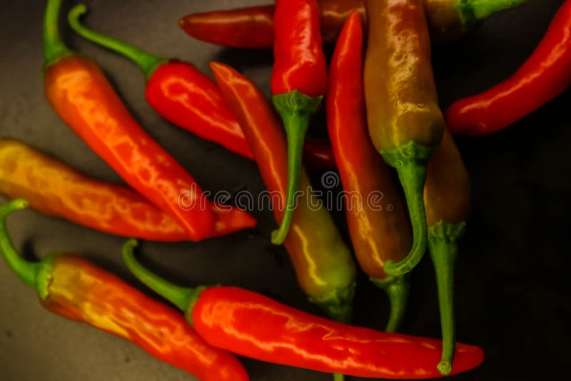 Red Hot Chilli Peppers on Black Background Stock Image - Image of ...