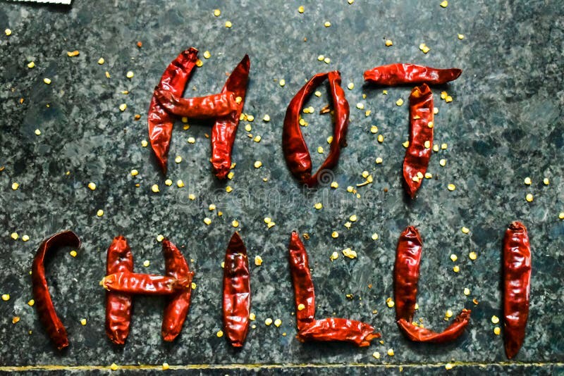 The Red Hot Chillies.Hot Chilli is Being Written Using the Chillies ...
