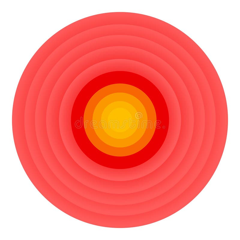 Red Hot Circles Radiating Outward from Bright Center Stock Vector ...