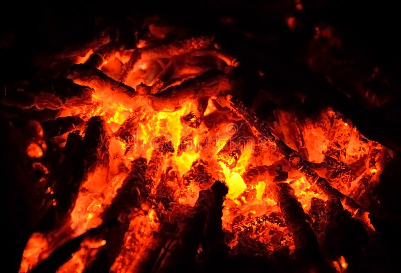 Red Hot Coals after Bonfire. Stock Image - Image of tourism, fume: 58388905