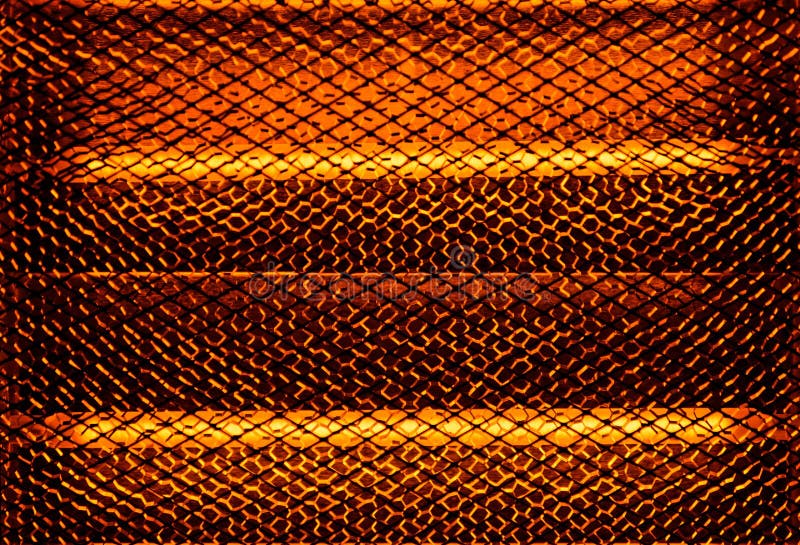 Red Hot Elements in an Electric Heater Behind the Metal Bars, Great for ...