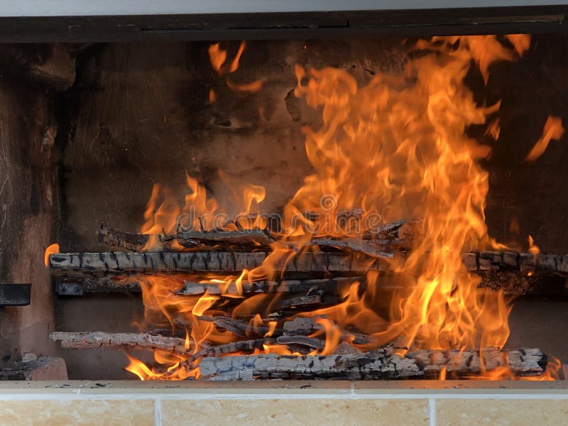 Red Hot Fire Flame in the Furnace Stock Photo - Image of element, color ...