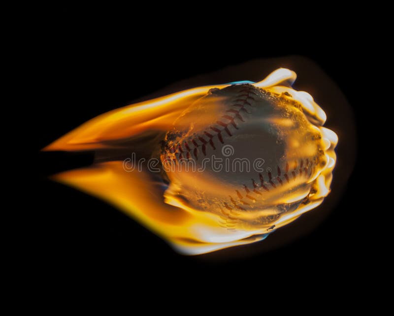 Red Hot Flaming Baseball stock photo. Image of fast, fireball - 33056086