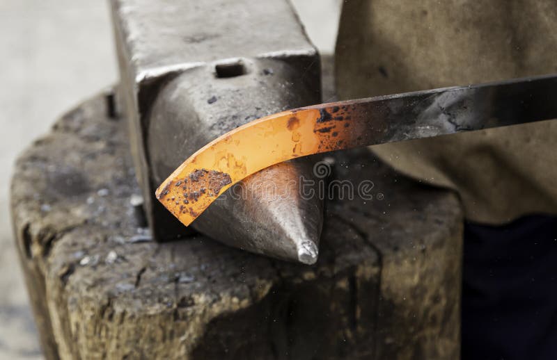 Red hot iron in a forge stock image. Image of fire, metalwork - 93948051