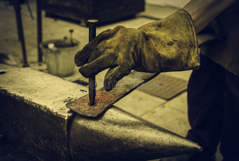 Red hot iron in a forge stock photo. Image of forging - 138511936