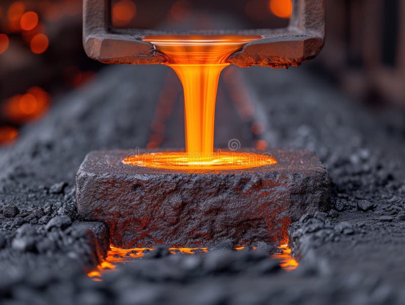 Red-hot Iron Metallurgical Plant Stock Illustration - Illustration of ...