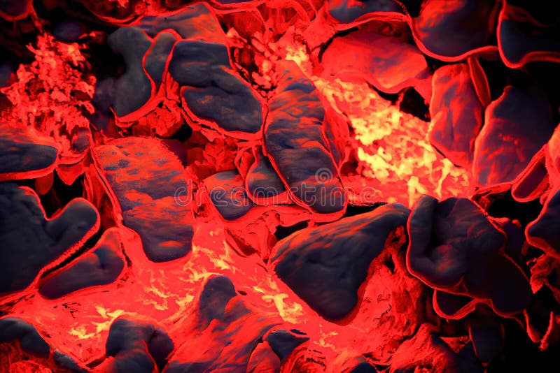Red-hot Lava Close-up. Generative AI Stock Image - Image of flow ...