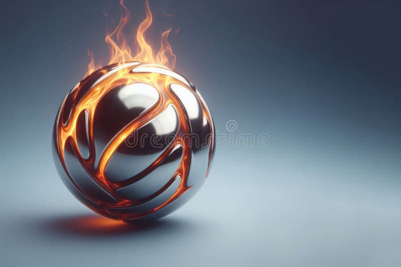 A Red-hot Metal Ball. Abstraction. Space for Text. Stock Illustration ...