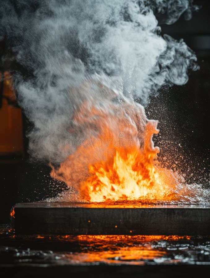 Red Hot Metal Billets Submerged in Water Create Dramatic Steam Clouds ...