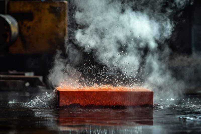 Red Hot Metal Billets Undergo Rapid Tempering in an Intense Steam ...