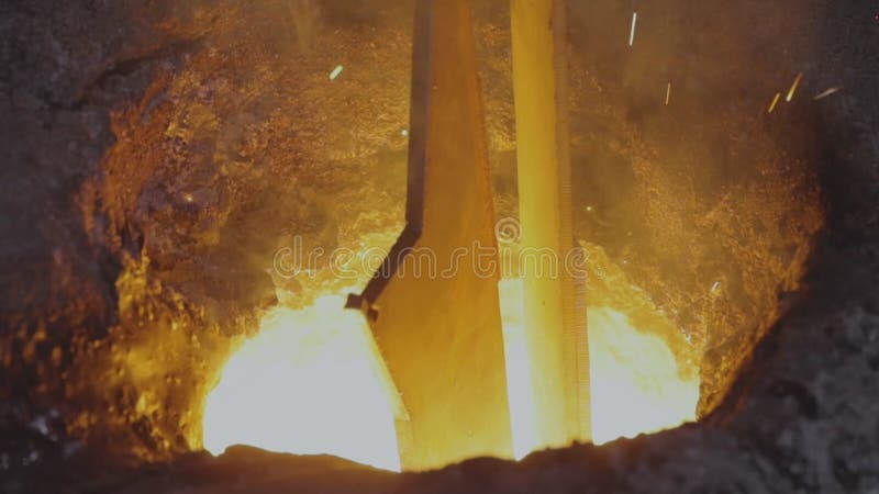 Red Hot Metal, Smelting of Metal at the Factory. Hot Red-hot Metal ...