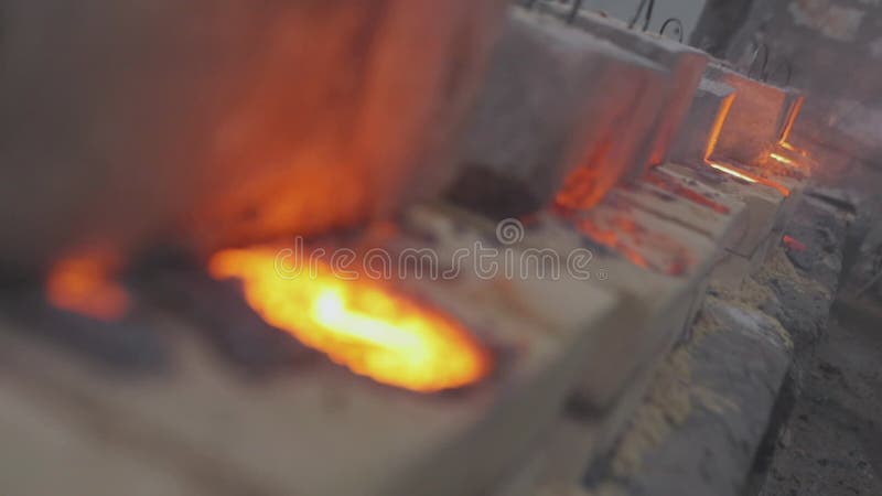 Red Hot Metal, Smelting of Metal at the Factory. Hot Red-hot Metal ...