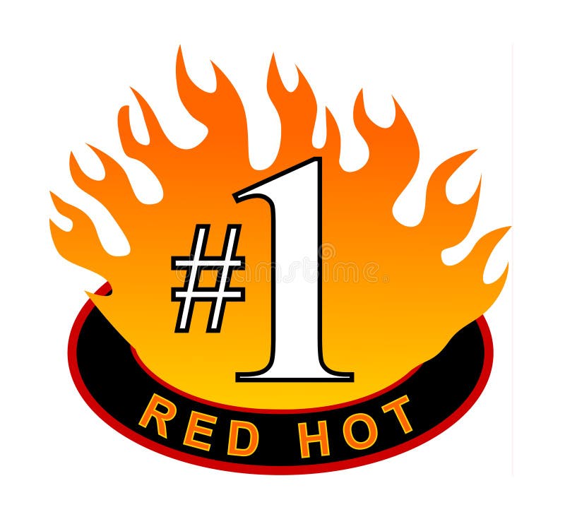 Red hot number one stock illustration. Illustration of wide - 3226806